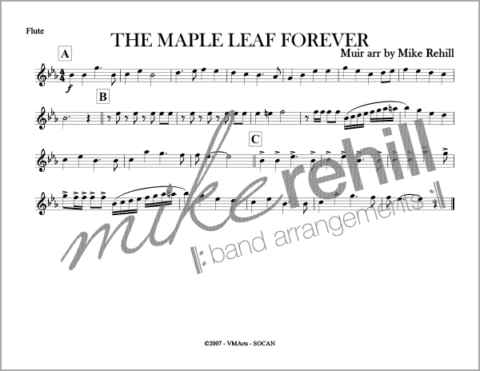 The Maple Leaf Forever - Mike Rehill Band Arrangements